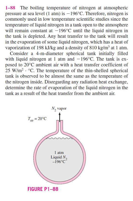 Solved 1-88 The boiling temperature of nitrogen at | Chegg.com