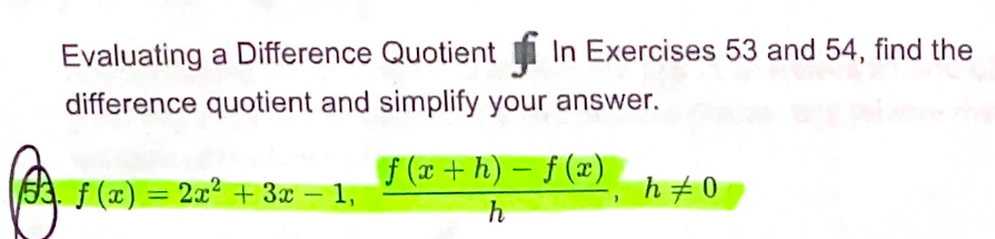 Solved Evaluating a Difference Quotient In Exercises 53 and | Chegg.com