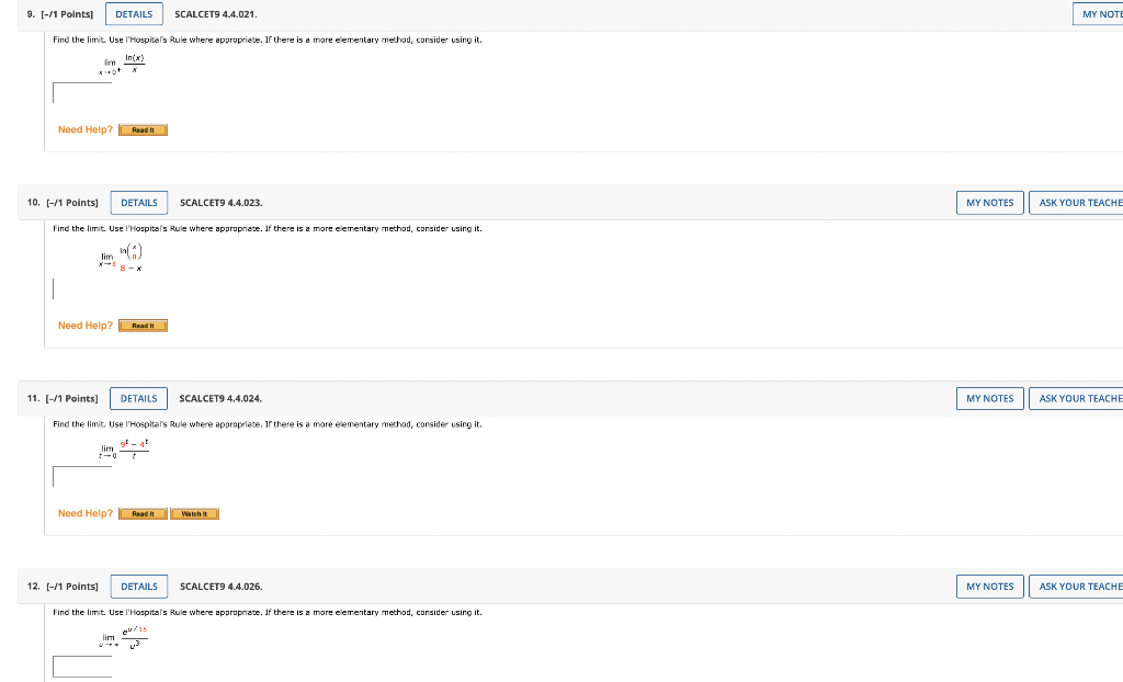 Solved 9. [-11 Points DETAILS SCALCET9 4.4.021. MY NOTE Find | Chegg.com
