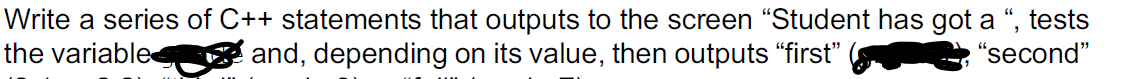Solved Write a series of C++ statements that outputs to the | Chegg.com