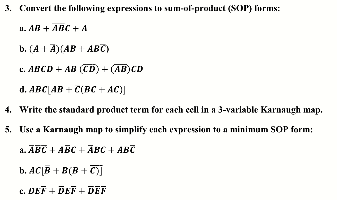 Solved 3. Convert the following expressions to | Chegg.com