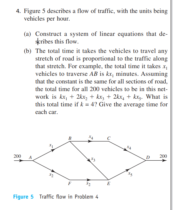 Solved 4. Figure 5 describes a flow of traffic, with the | Chegg.com