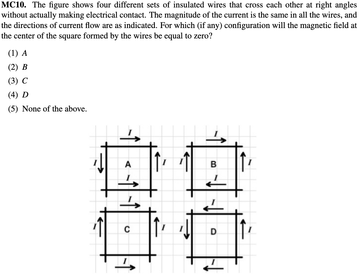 Solved Mc10 The Figure Shows Four Different Sets Of