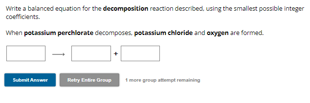 Solved Write a balanced equation for the decomposition | Chegg.com
