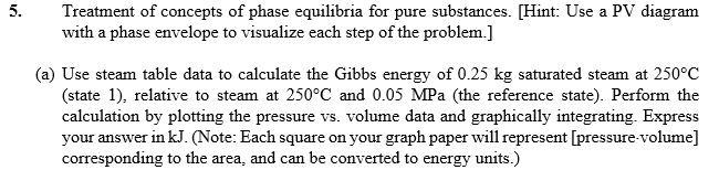 Treatment of concepts of phase equilibria for pure | Chegg.com