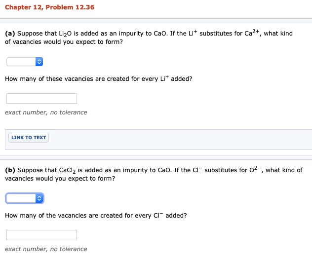 Solved Chapter 12, Problem 12.36 (a) Suppose that Li20 is | Chegg.com