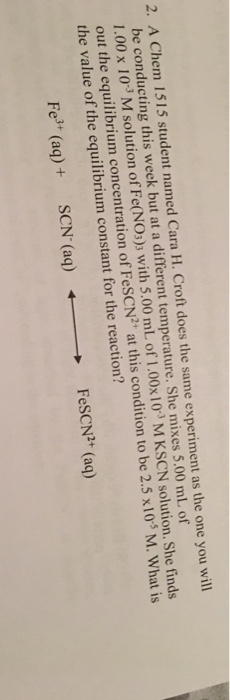 Solved A Chem 1515 student named Cara H. Croft does the same | Chegg.com