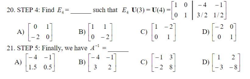 Solved In Problems 17 through 21, given 2 x 2 matrix A, 2 x | Chegg.com