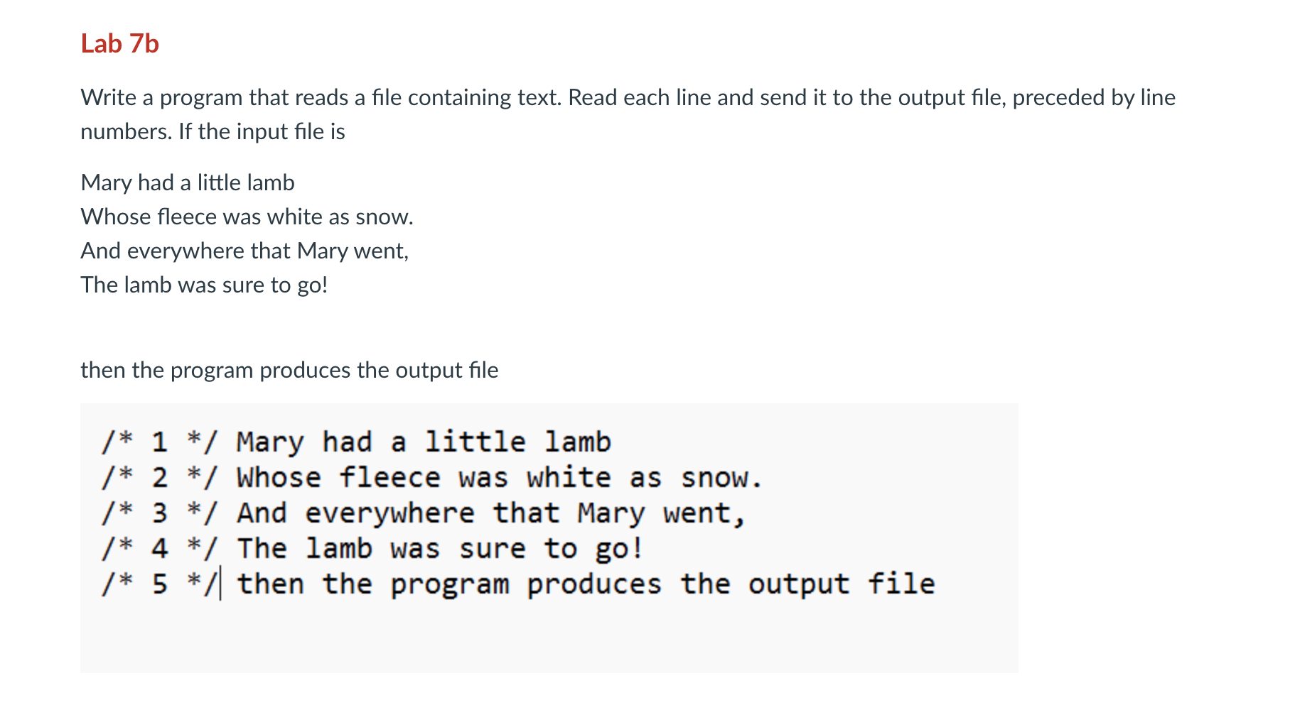 Solved Lab 7b Write A Program That Reads A File Containing