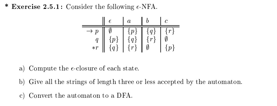Solved * Exercise 2.5.1: Consider the following e-NFA. Hр 9 | Chegg.com Solved * Exercise 2.5.1: Consider the following e-NFA. Hр 9 | Chegg.com