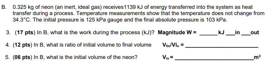 Solved 8. 0.325 kg of neon (an inert, ideal gas) receives | Chegg.com