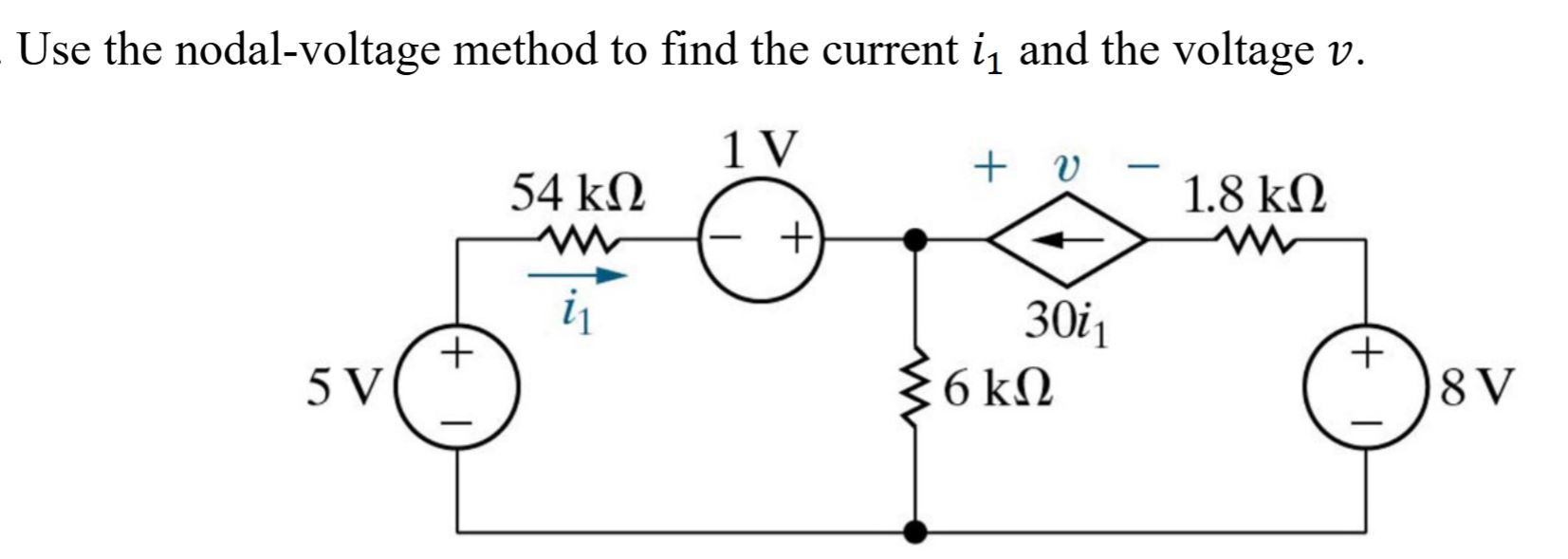 Solved Use the nodal-voltage method to find the current i1 | Chegg.com