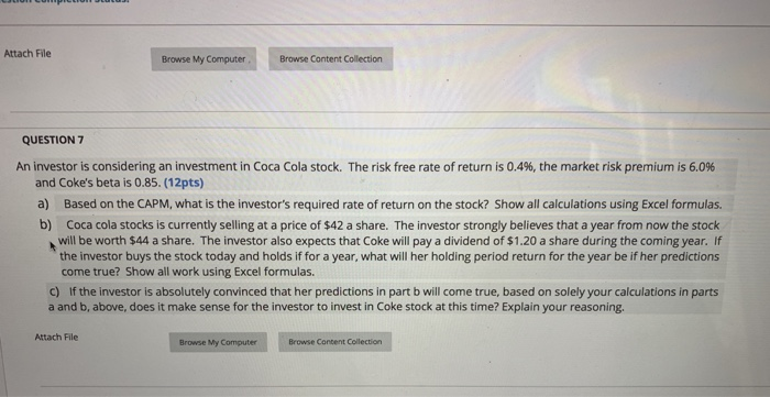 Solved Attach File Browse My Computer Browse Content | Chegg.com
