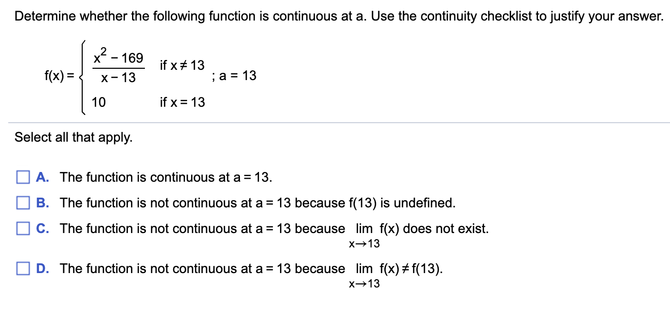 Solved Determine whether the following function is | Chegg.com
