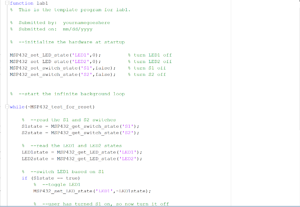Make changes to the lab1.mcode in order to implement | Chegg.com