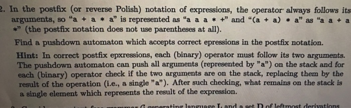 Solved 2. In the postfix (or reverse Polish) notation of | Chegg.com