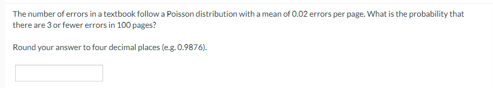 Solved The number of errors in a textbook follow a Poisson | Chegg.com
