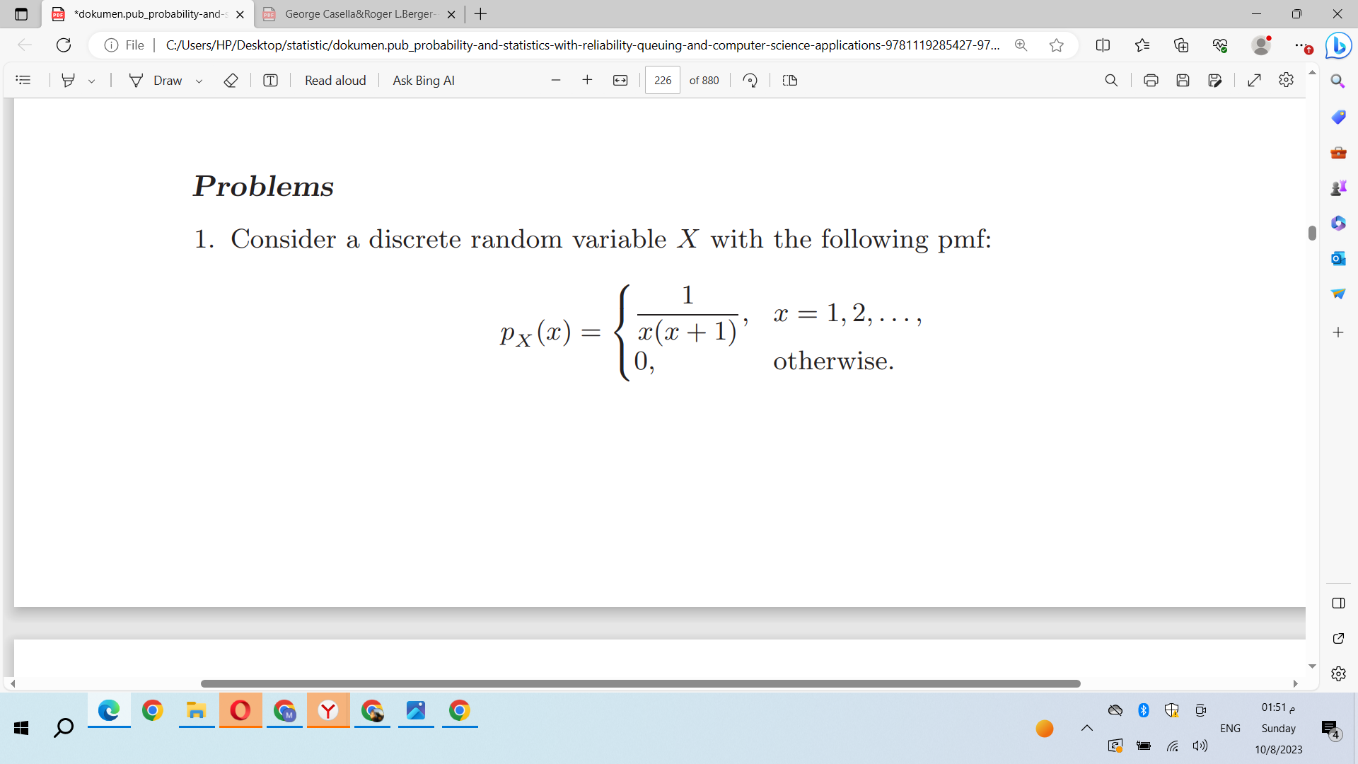 Solved 1. Consider a discrete random variable X with the | Chegg.com