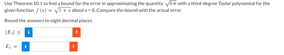 Solved Use Theorem 101 To Find A Bound For The Error In 6440