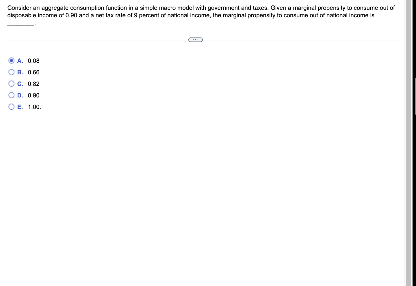 Solved Consider an aggregate consumption function in a | Chegg.com