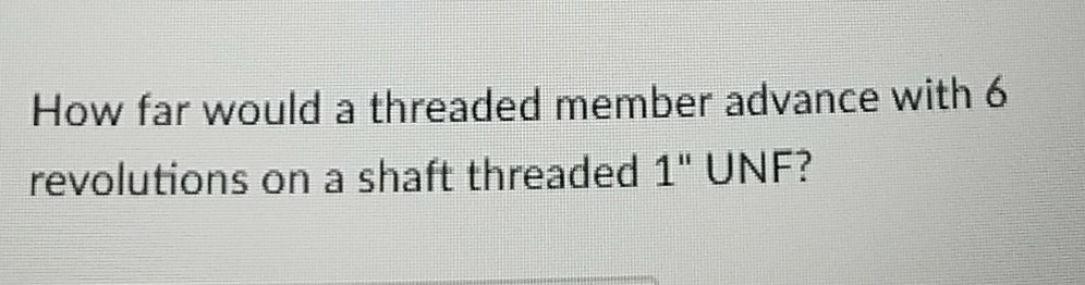 Solved 6 How far would a threaded member advance with | Chegg.com