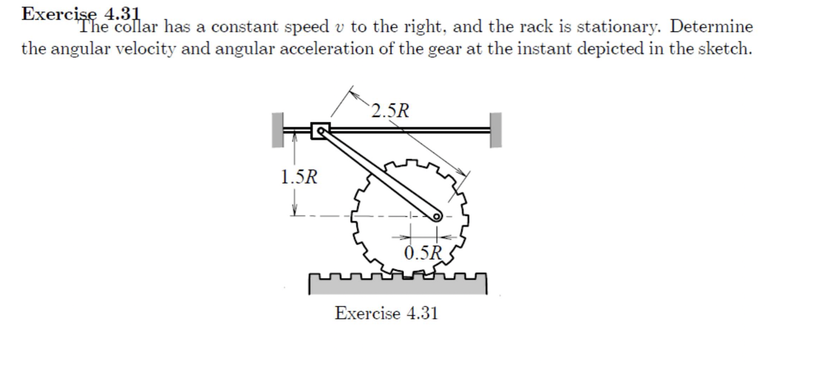 Solved Exercise 4.31The collar has a constant speed \( ﻿v \) | Chegg.com