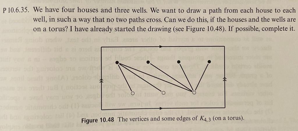 Solved P 10.6.35. We have four houses and three wells. We | Chegg.com