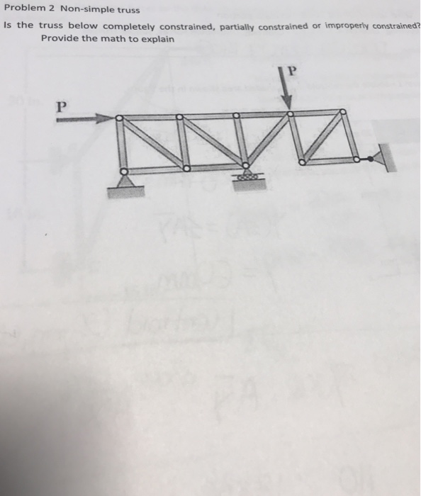 Solved Problem 2 Non-simple truss Is the truss below | Chegg.com