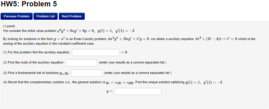 Solved HW5: Problem 5 Previous Problem Problem List Next | Chegg.com