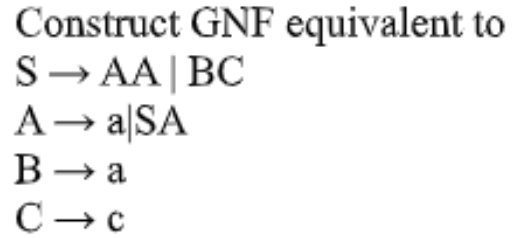 Construct the given grammar into its GNF ﻿equivalent | Chegg.com