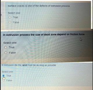 Solved surface cracks is one of the defects of extrusion | Chegg.com