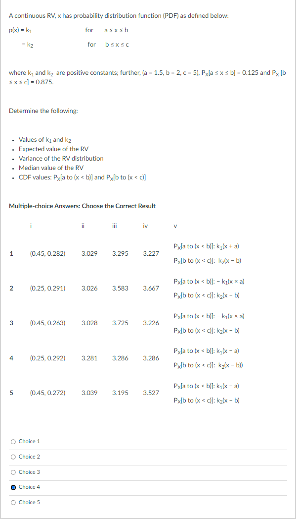 Solved A continuous RV,x has probability distribution | Chegg.com