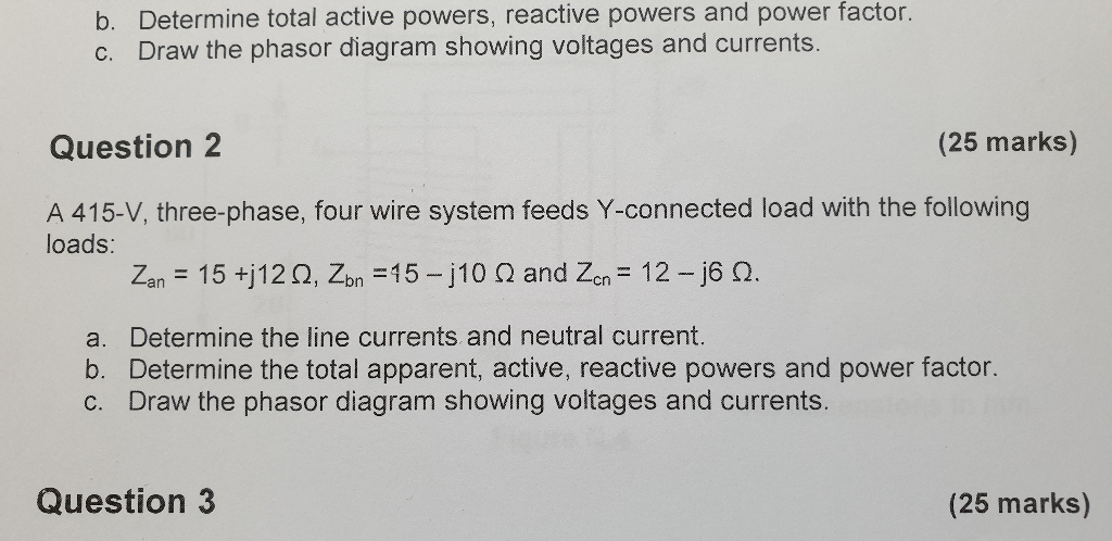Solved b. Determine total active powers, reactive powers and | Chegg.com