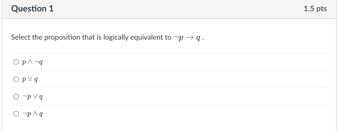 Solved Select the proposition that is logically equivalent | Chegg.com