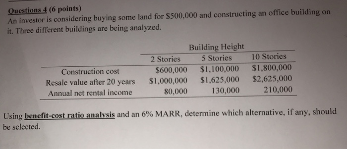 Solved Questions 4 (6 points) An investor is considering | Chegg.com