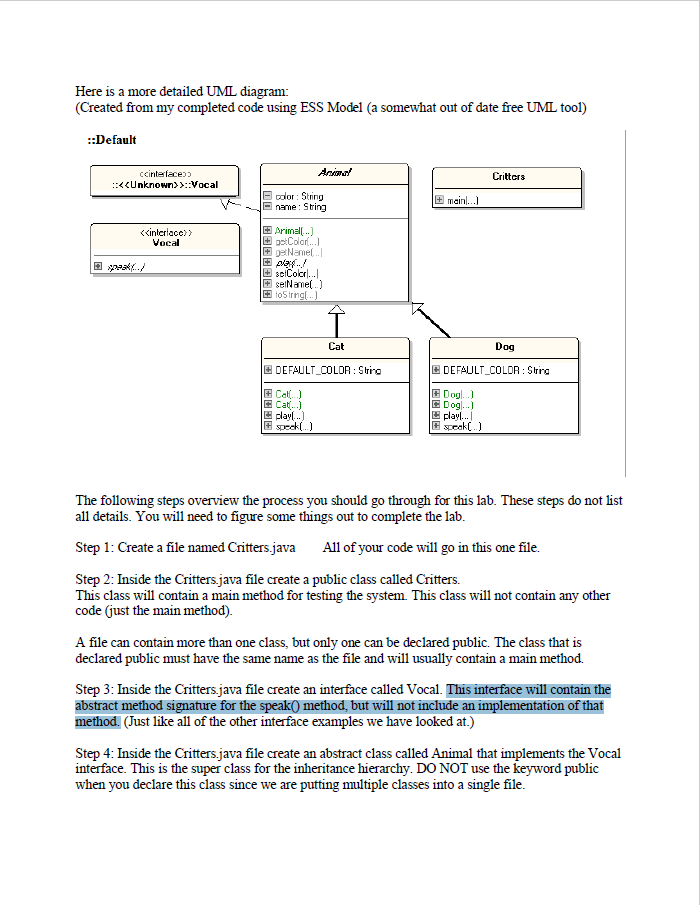 Solved TCSS 143 Object-Oriented Programming Lab Exercise #4 | Chegg.com