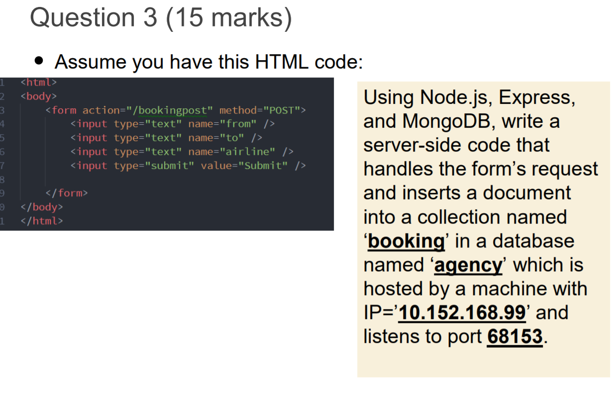Solved 1.MongoDB is a document database. What are ‘document’ | Chegg.com