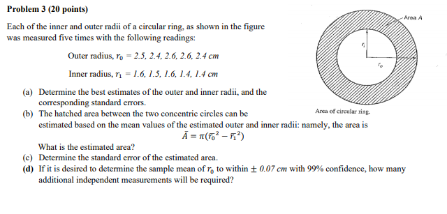 Solved Problem 3 (20 points) Area A Each of the inner and | Chegg.com
