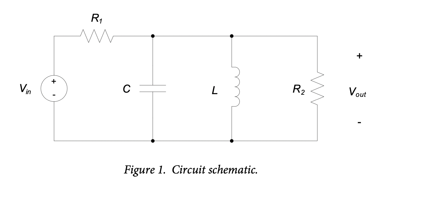 Solved RA + M + Vio С L R2 Vout Figure 1. Circuit schematic. | Chegg.com