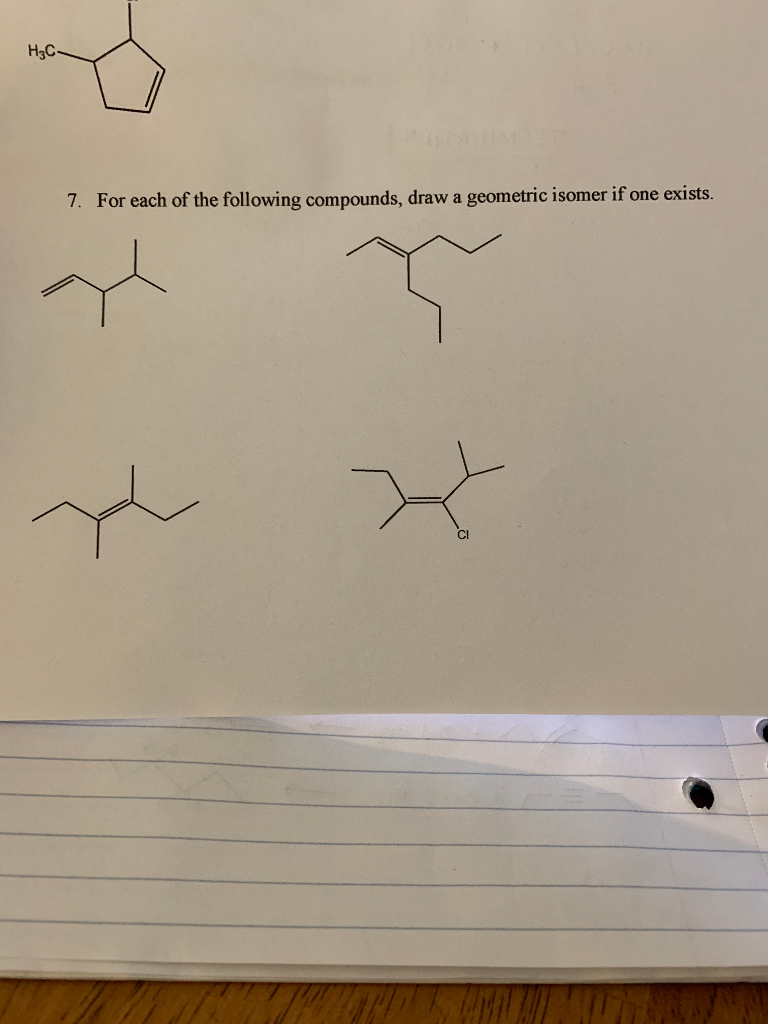 Solved H3C 7. For each of the following compounds, draw a | Chegg.com