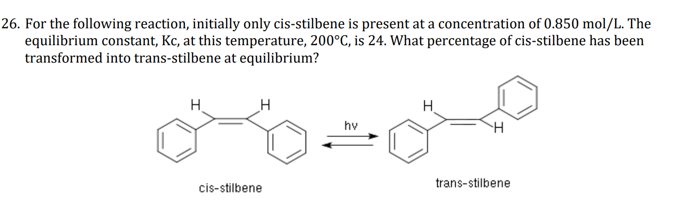 Solved 26. For the following reaction, initially only | Chegg.com