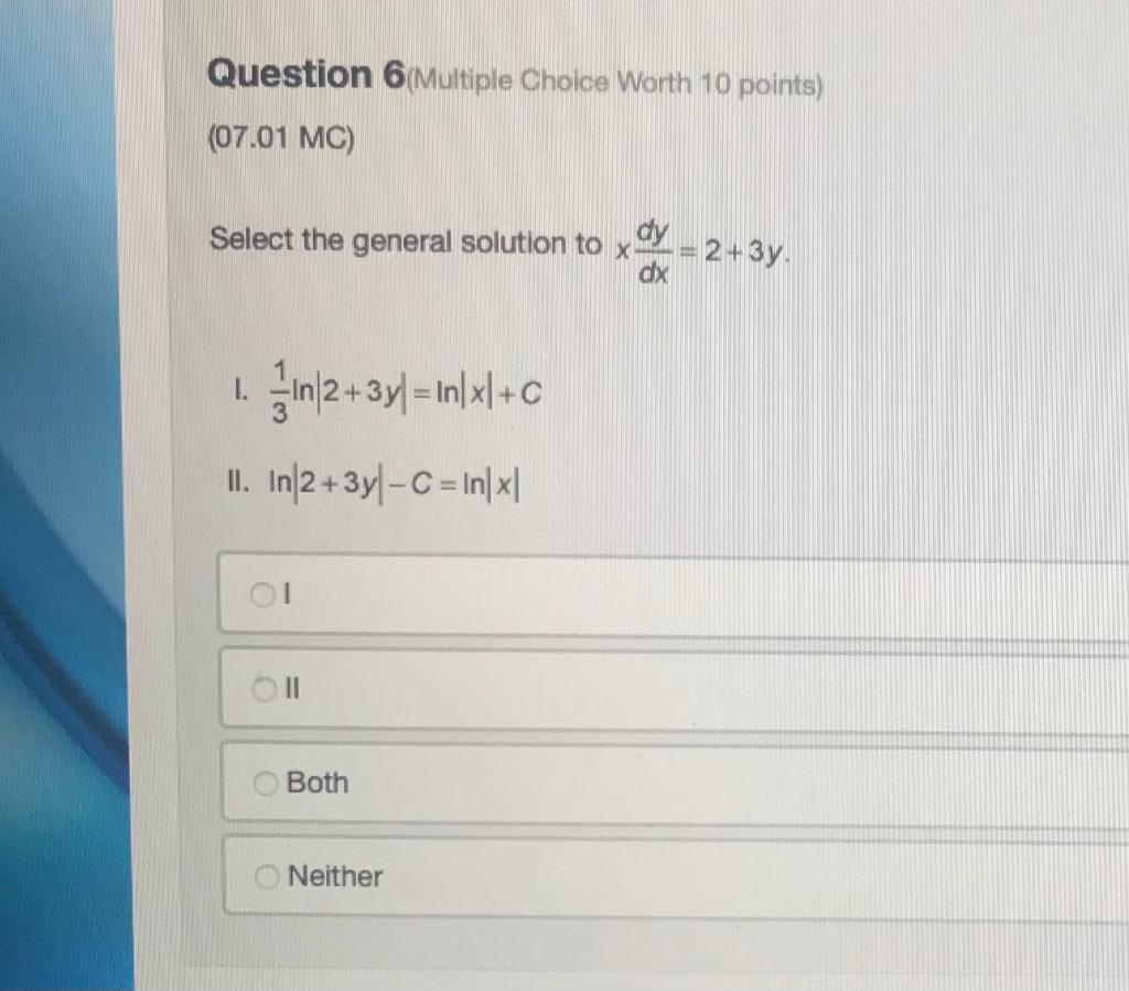 Solved Question 6(Multiple Choice Worth 10 points) (07.01 | Chegg.com