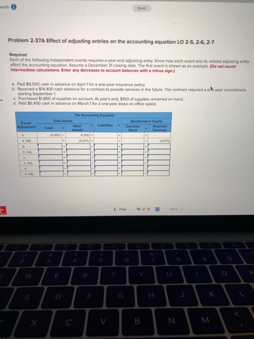 Solved Problem 2-37A Effect of adjusting entries on the | Chegg.com