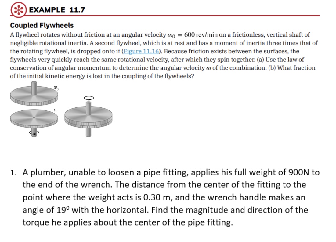 Solved Coupled Flywheels A flywheel rotates without friction | Chegg.com