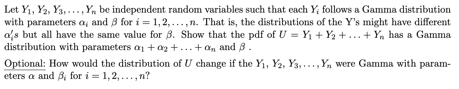 Solved a = = Let Yı, Y2, Y3, ...,Yn be independent random | Chegg.com