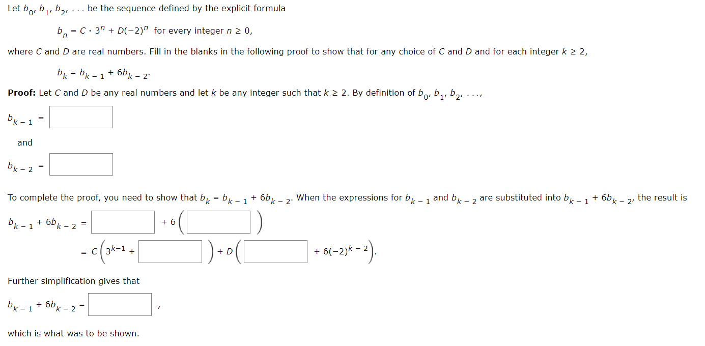 Solved Let bo, b1,b2 ... be the sequence defined by the | Chegg.com