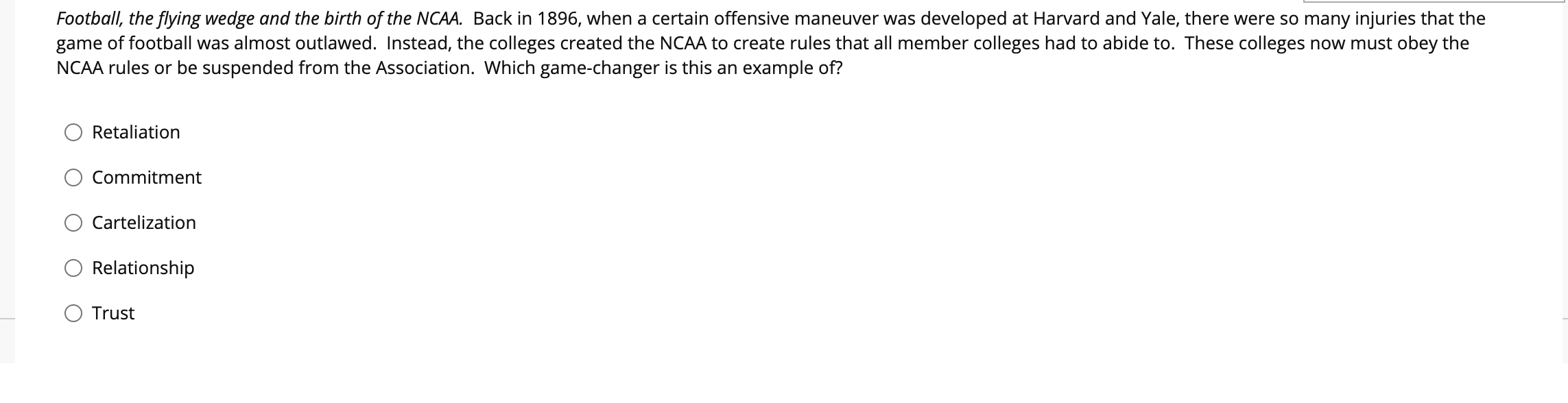 Solved Football, the flying wedge and the birth of the NCAA. | Chegg.com