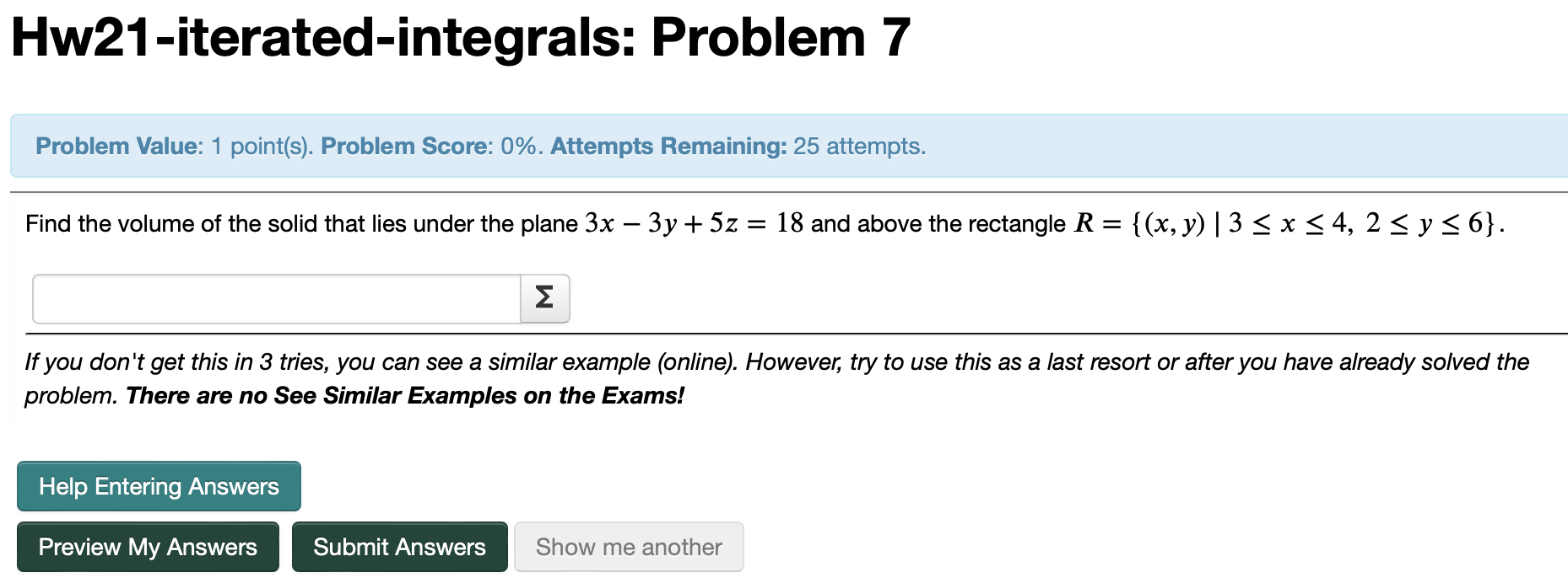 Solved Hw21-iterated-integrals: Problem 7 Problem Value: 1 | Chegg.com