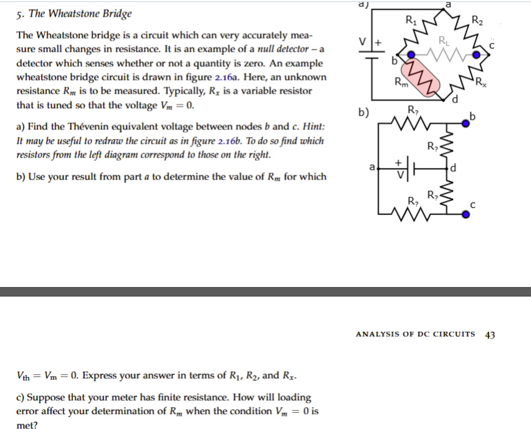 Solved The Wheatstone BridgeThe Wheatstone bridge is a | Chegg.com