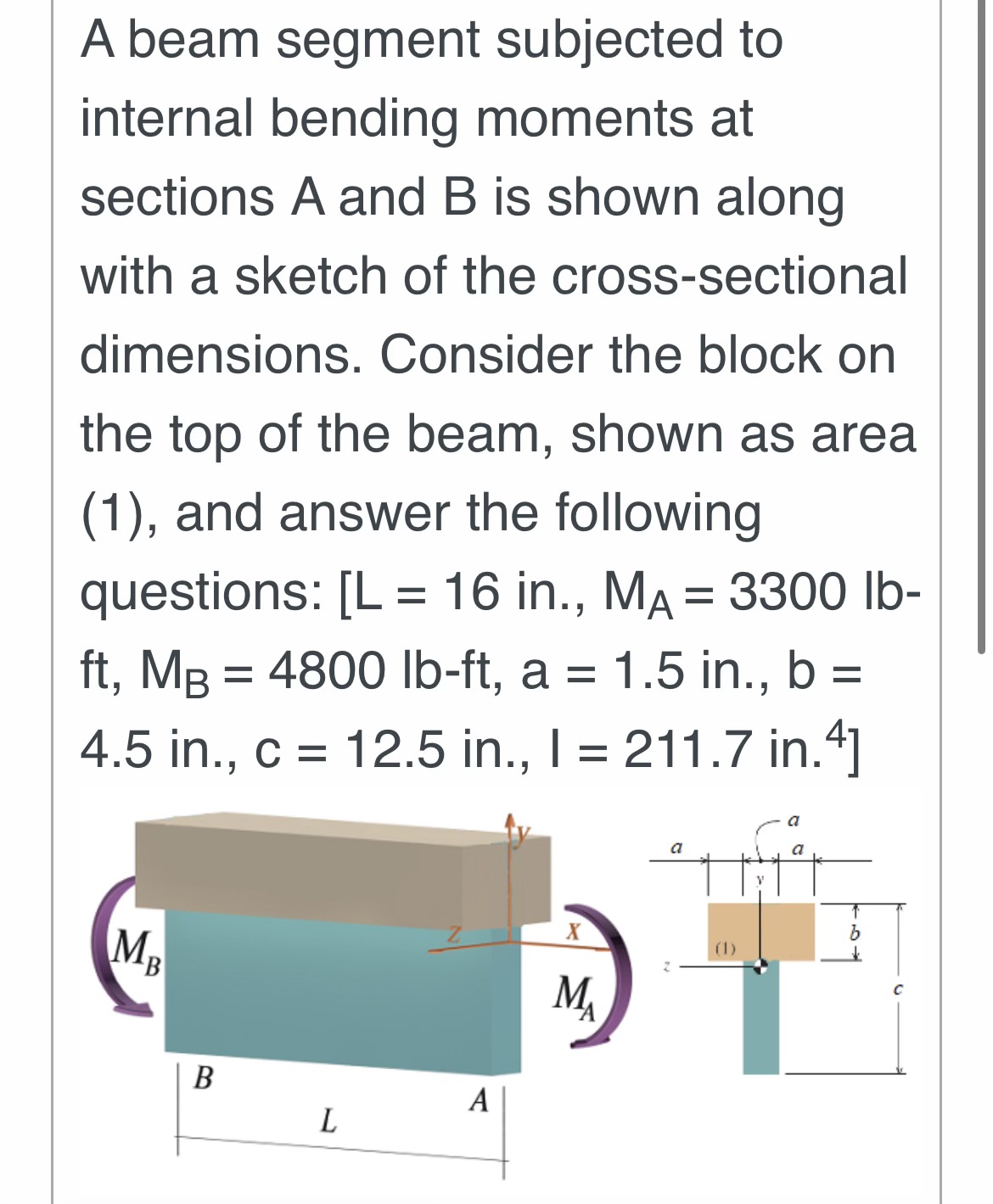 Solved A beam segment subjected to internal bending moments | Chegg.com